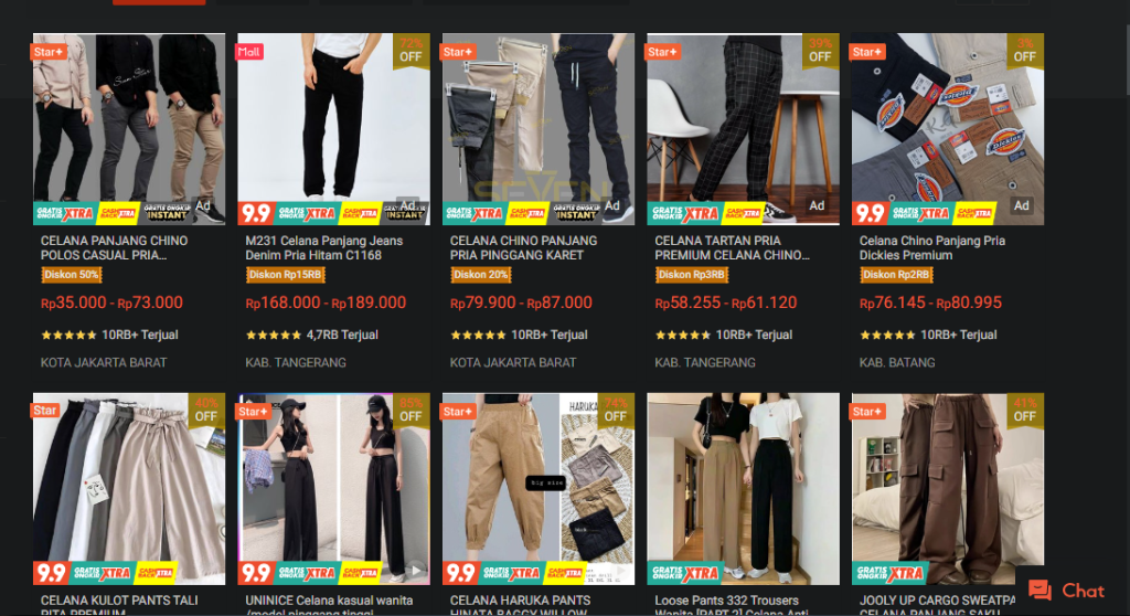10 Rekomendasi Toko Celana di Shopee Terbaik & Terlengkap